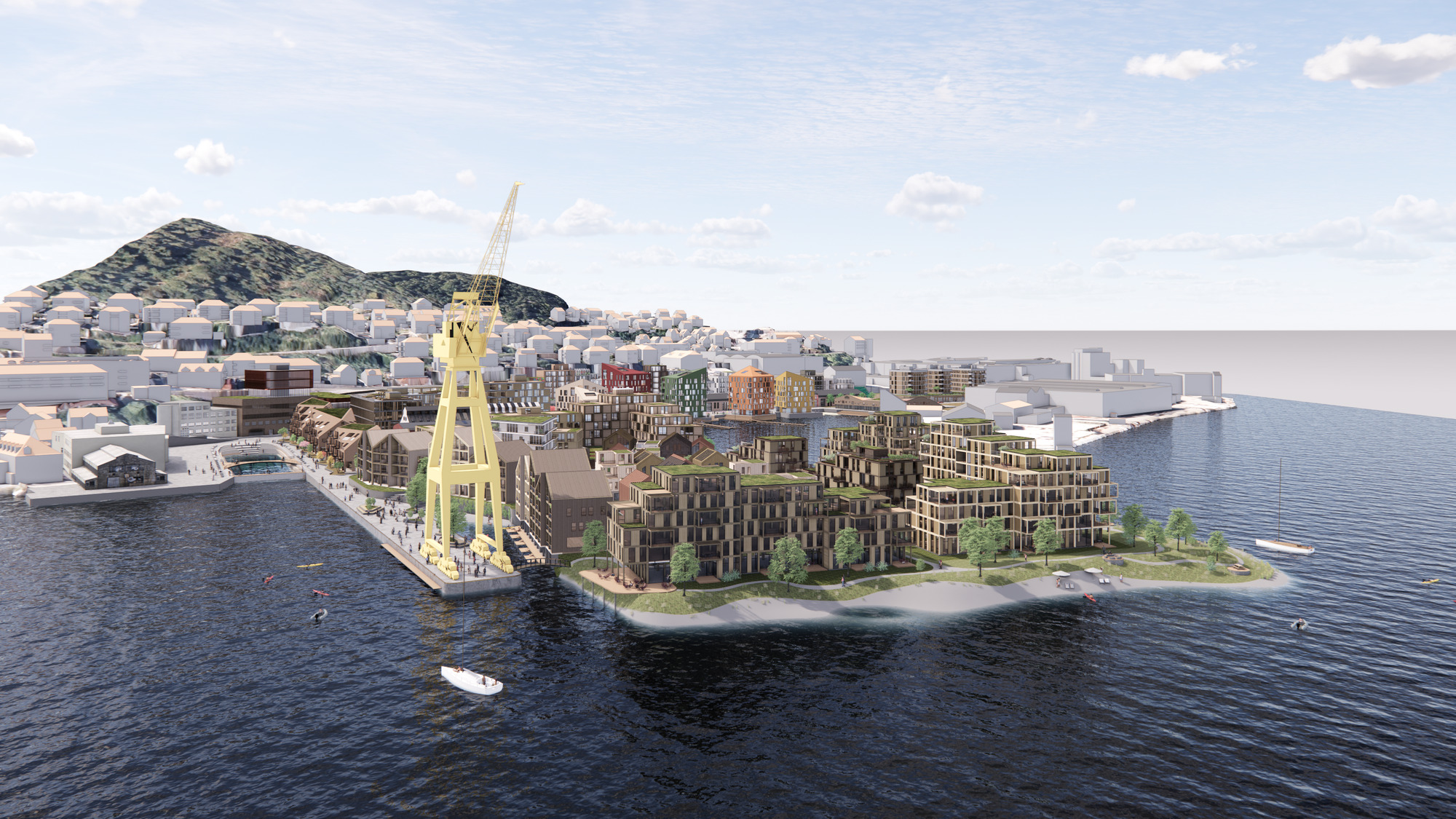 Ny bergensk bydel ved vann - Arkitektur